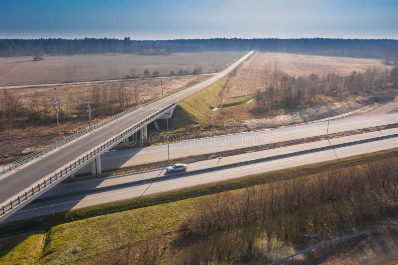 A Collision-free Intersection of Two Roads. Stock Image - Image of ...