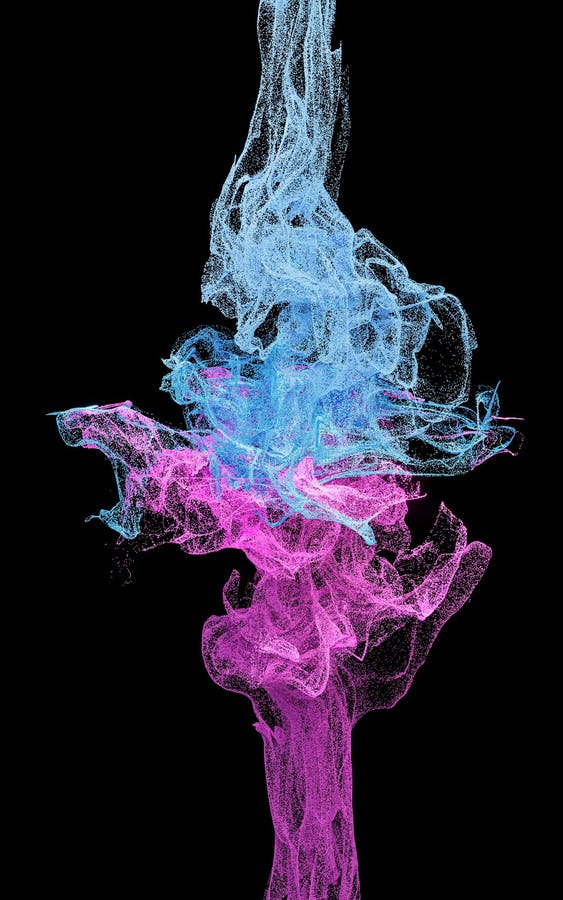 Collision of Particles, Decorative Particles, 3d Rendering Stock ...