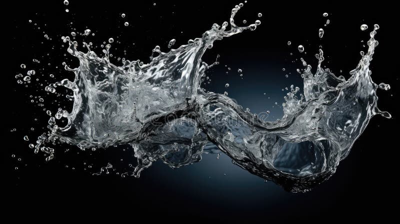 Collision Realistic Water Splash Stock Illustration - Illustration of ...