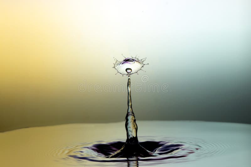 Collision of Two Drops on a Surface of Water Stock Image - Image of ...