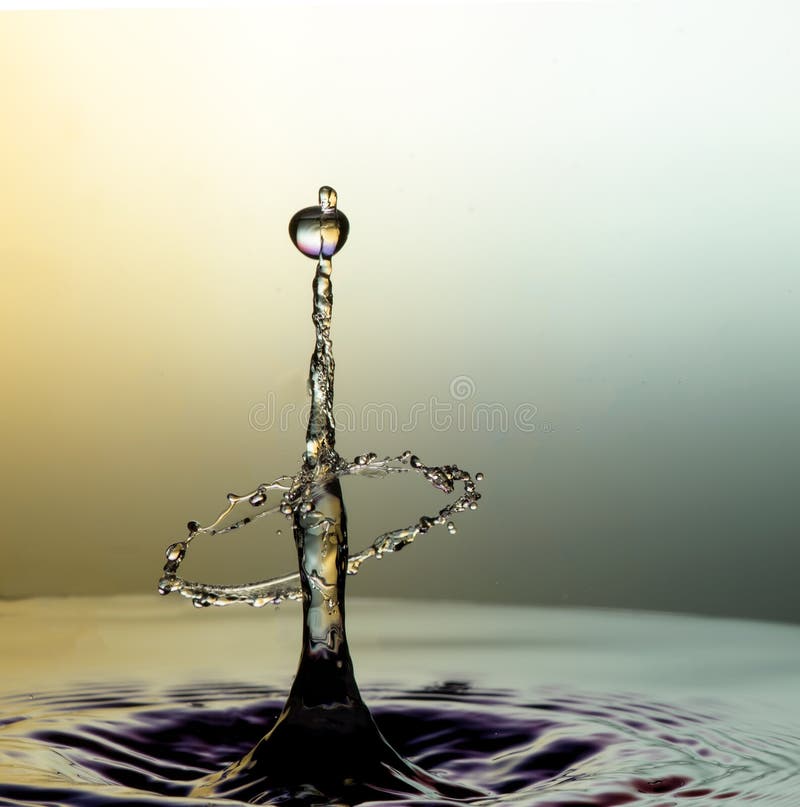 Collision of Two Drops on a Surface of Water Stock Image - Image of ...