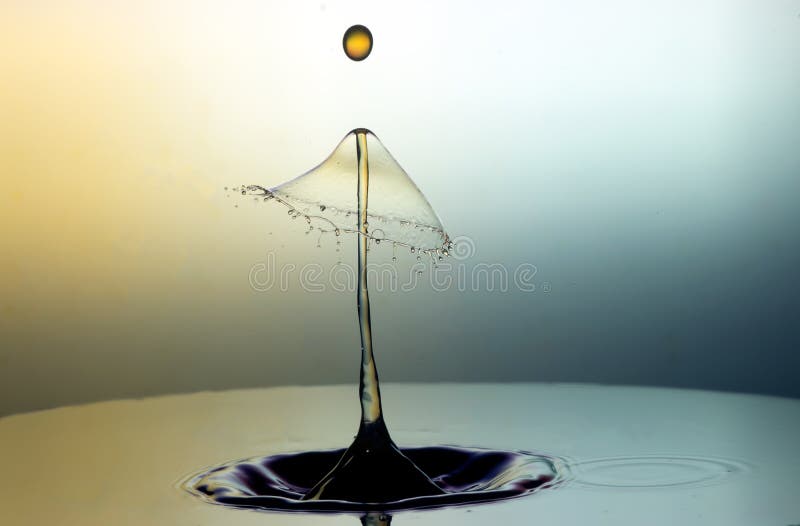 Collision of Two Drops on a Surface of Water Stock Photo - Image of ...