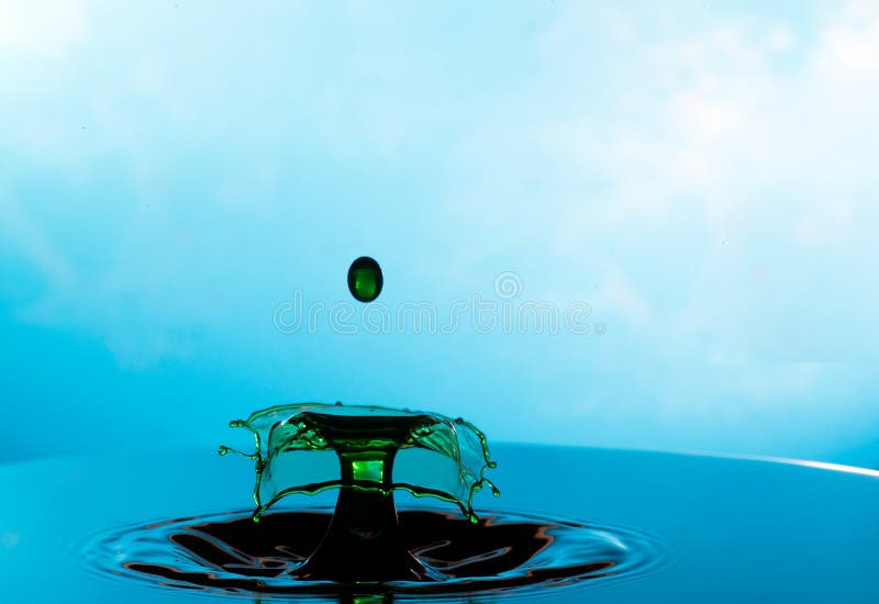 Collision of Two Drops on a Surface of Water Stock Image - Image of ...