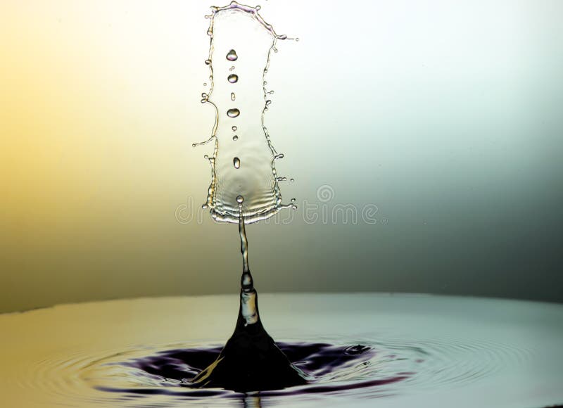 Collision of Two Drops on a Surface of Water Stock Image - Image of ...