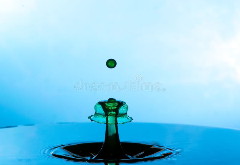 Collision of Two Drops on a Surface of Water Stock Image - Image of ...