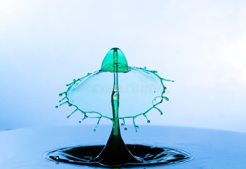 Collision of Two Drops on a Surface of Water Stock Photo - Image of ...