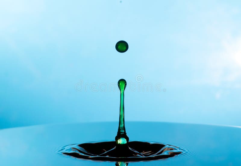 Collision of Two Drops on a Surface of Water Stock Photo - Image of ...