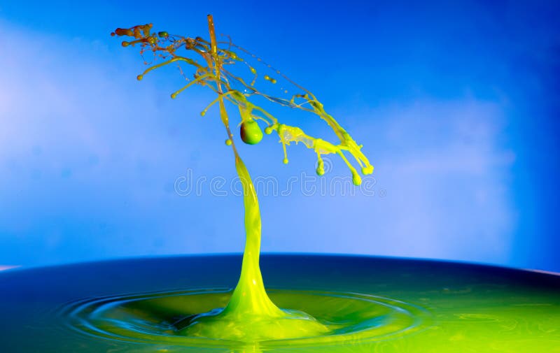 Collision of Two Drops on a Surface of Water Stock Image - Image of ...