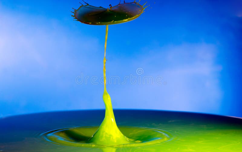 Collision of Two Drops on a Surface of Water Stock Photo - Image of ...