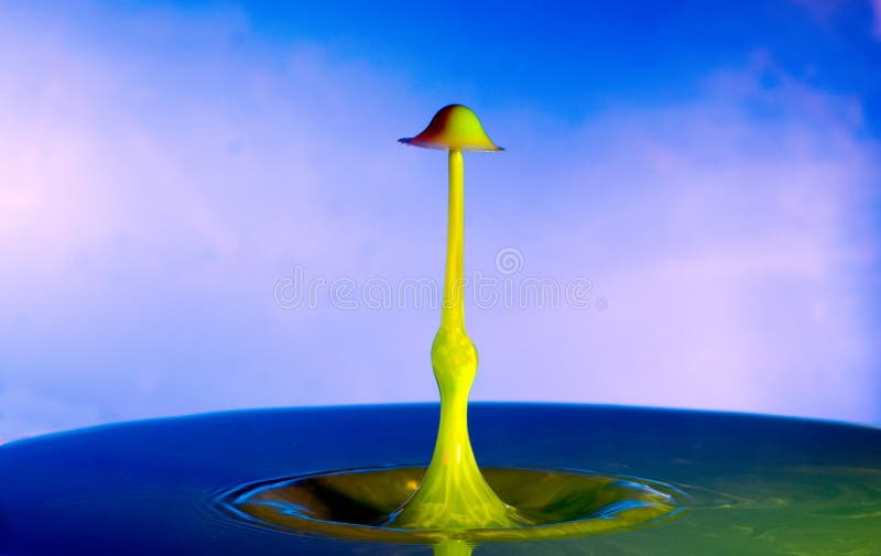 Collision of Two Drops on a Surface of Water Stock Photo - Image of ...