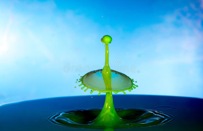 Collision of Two Drops on a Surface of Water Stock Photo - Image of ...
