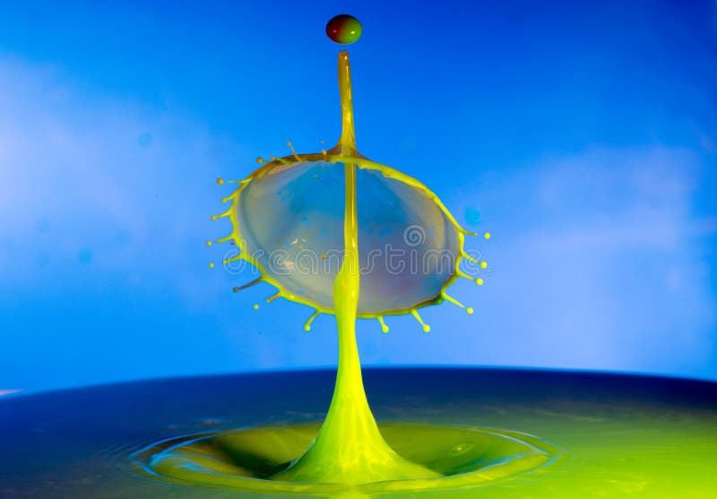 Collision of Two Drops on a Surface of Water Stock Photo - Image of ...
