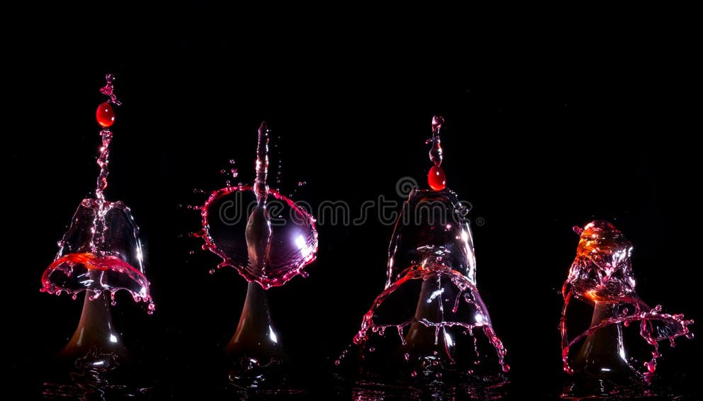 Collision of Two Drops of Water Stock Image - Image of droplet, ripple ...