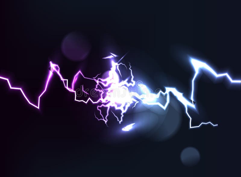 Collision of Two Forces with Light. Hot and Cold Sparkling Power. Light ...