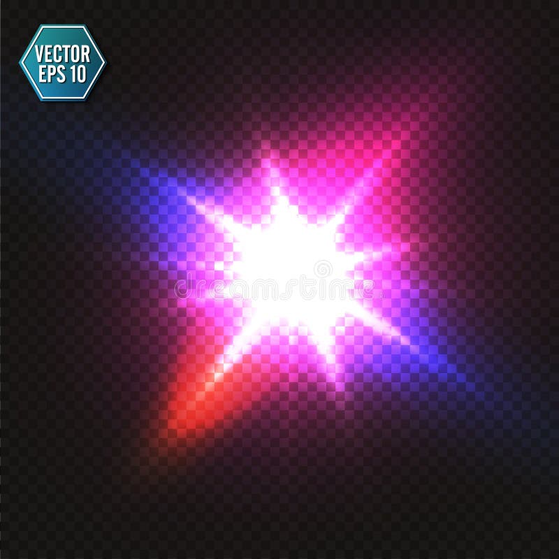 Collision of Two Forces with Red and Blue Light. Vector Illustration ...