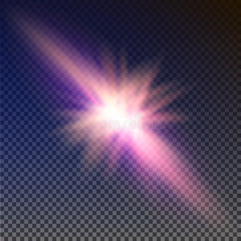 Collision of Two Forces with Red and Blue Light. Vector Illustration ...