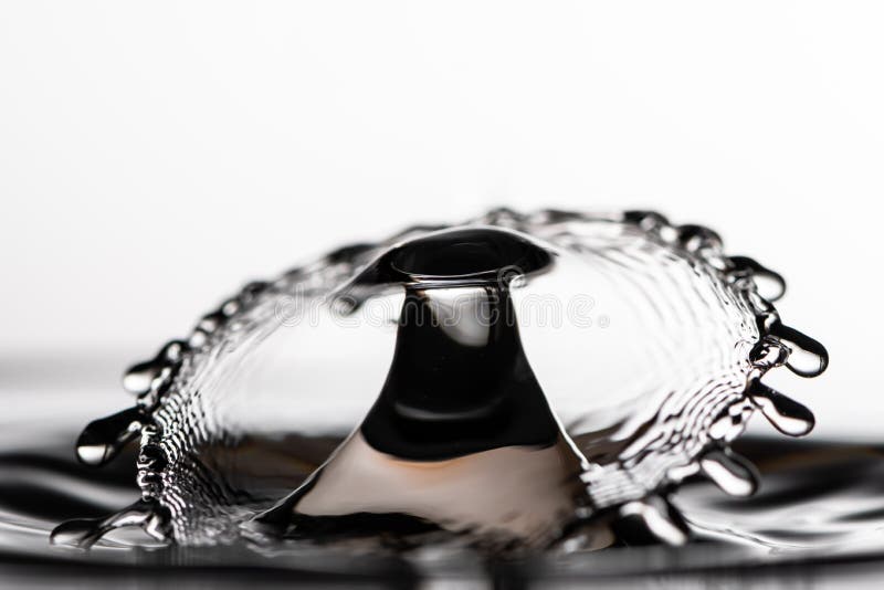 Collision of Two Water Droplets Hitting the Surface Stock Image - Image ...