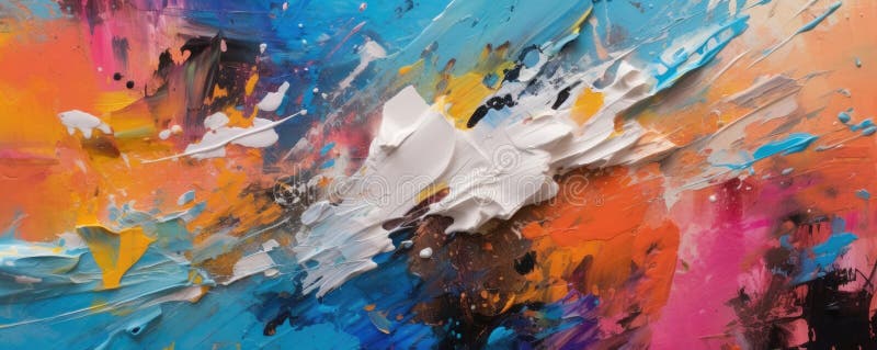 Collision of Vibrant Acrylic Strokes and Abstract Textures, Creating a ...