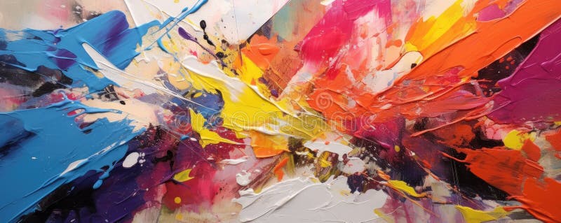 Collision of Vibrant Acrylic Strokes and Abstract Textures, Creating a ...