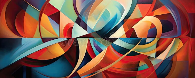 Collision of Vibrant Geometric Shapes, Creating a Visually Stimulating ...