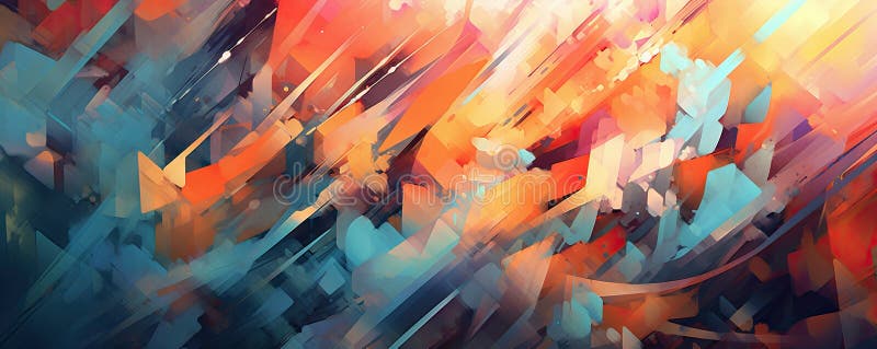 Collision of Vibrant Geometric Shapes, Creating a Visually Stimulating ...