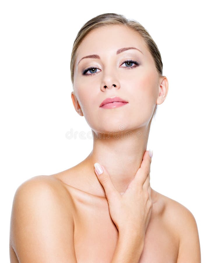 Collo Commovente Della Donna Di Bellezza Immagine Stock - Immagine di ...