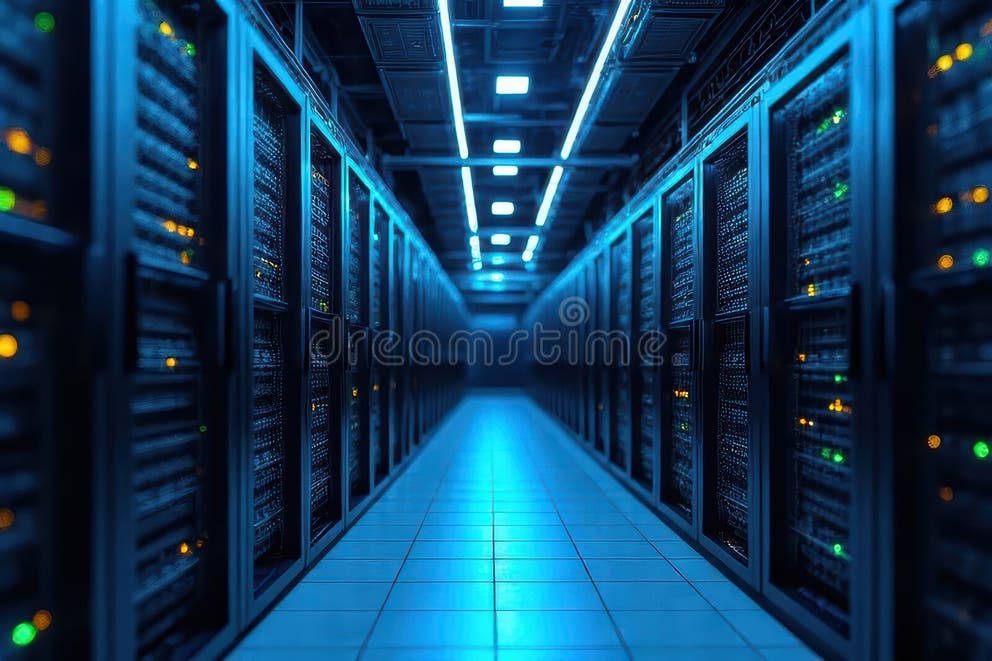 Collocated Data Centers and Networking Architecture Stock Illustration - Illustration of ...