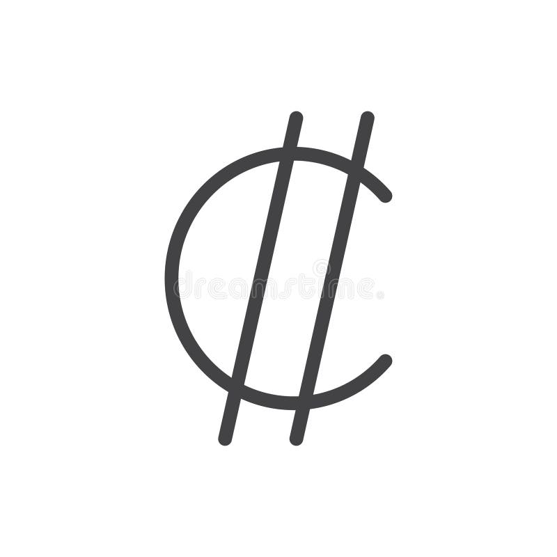 Collon Sign Icon Thin Outline Art Symbol Stock Vector - Illustration of ...