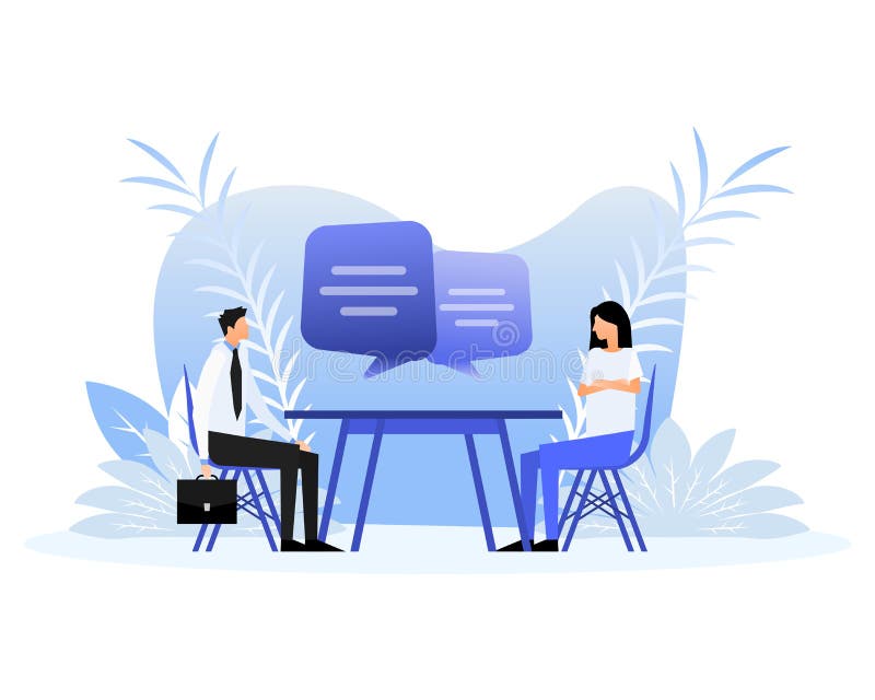 Colloquy in Flat Style Illustration with People. Cartoon Flat Vector ...