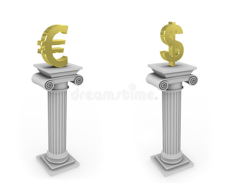 Collumn with currency sign stock illustration. Illustration of business ...