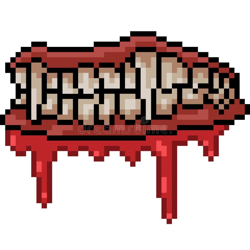 Colmillo Del Monstruo Del Arte Del Pixel Del Vector Ilustración del ...