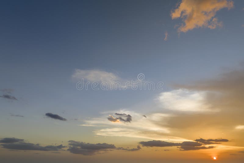 Colofrul Clouds Brightly Illuninated by Setting Sun on Evening Sky ...