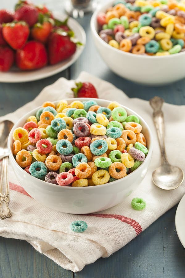 Coloful Fruit Cereal Loops stock photo. Image of delicious - 43433246
