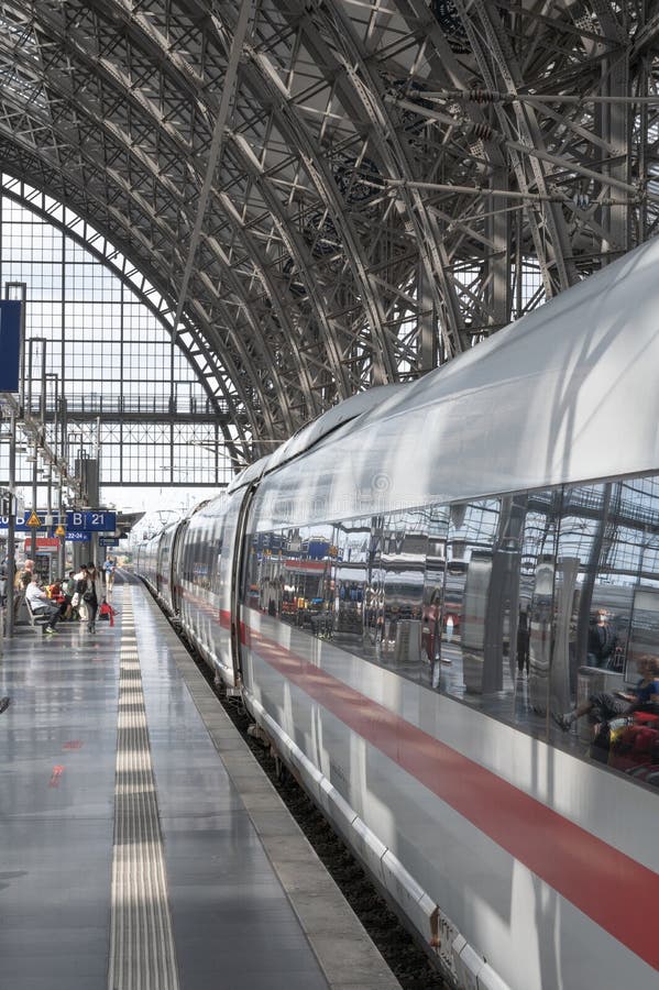 An ICE on the Platform in the Main Train Station Stock Photo - Image of ...
