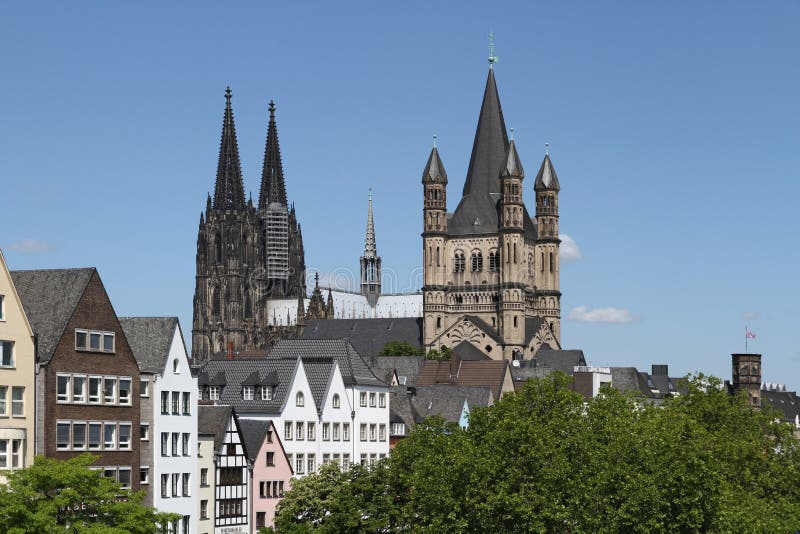 Cologne Cathedral and Gross St. Martin Stock Image - Image of gothic ...