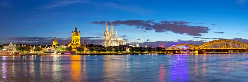 Cologne City Skyline Panorama - Germany Stock Image - Image of panorama ...