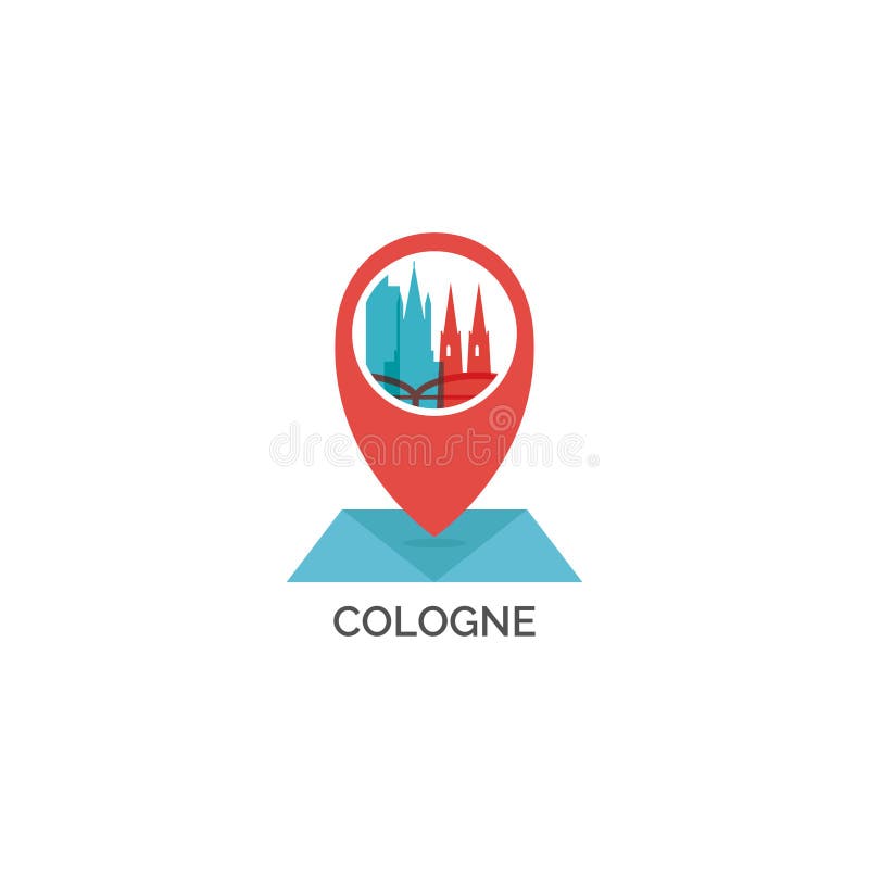 Cologne City Skyline Shape Logo Icon Illustration Stock Vector ...
