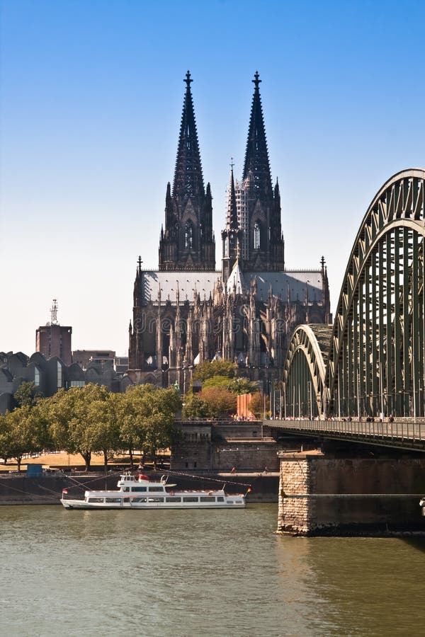 Cologne Cathedral From The Rhein Stock Image - Image of kolner, koeln ...