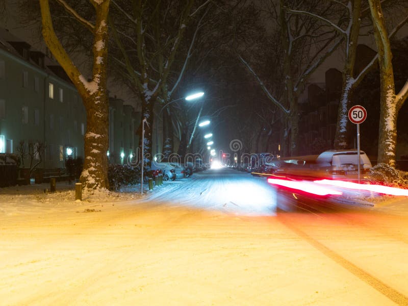 COLOGNE, GERMANY - January 23, 2019: Streets of Cologne Covered in Snow ...