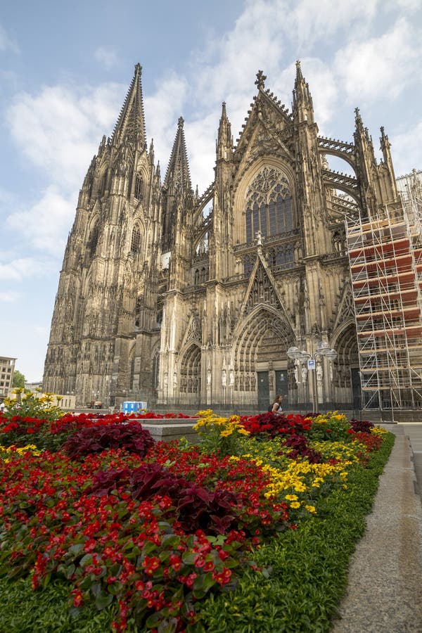 Flower Bed in the Background Cathedral of Saint Peter, Catholic ...