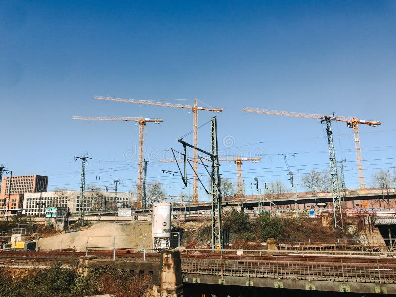 Cologne, Germany - March 18, 2022 Construction Site with Cranes and a ...