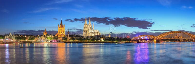Cologne Panorame Skyline - Germany Stock Image - Image of europe, river ...