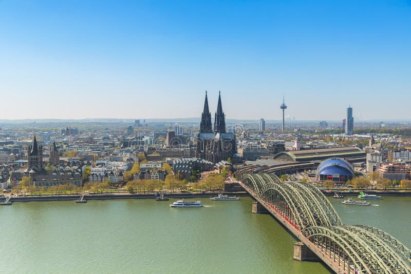 Cologne in Germany at Spring Stock Image - Image of tourism, skyline ...