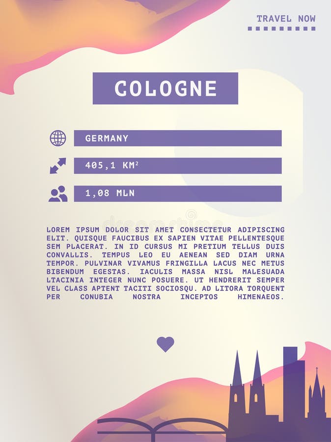 Cologne, Germany Vector Infographics, Brochure Layout. Guide, Leaflet ...