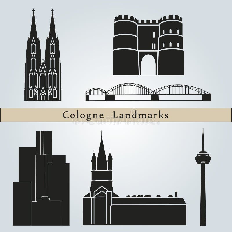 Cologne Koln Landmark. Travel Gemany Symbol Stock Vector - Illustration ...