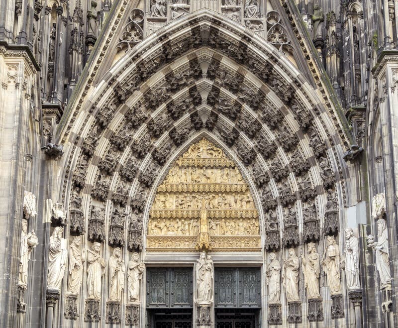 Cologne, the Medieval Portal, Main Entrance of the Dome Stock Photo ...