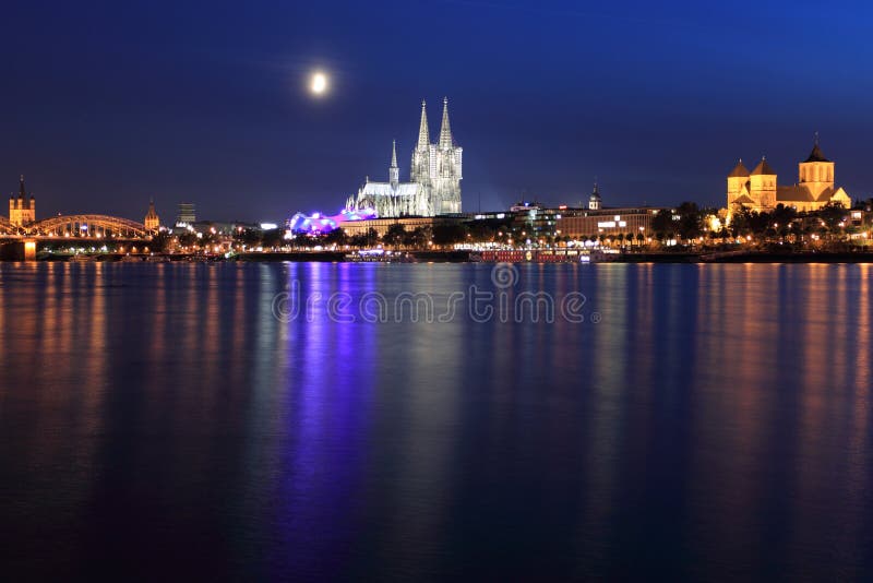 Cologne at night stock image. Image of landmark, cologne - 26783819
