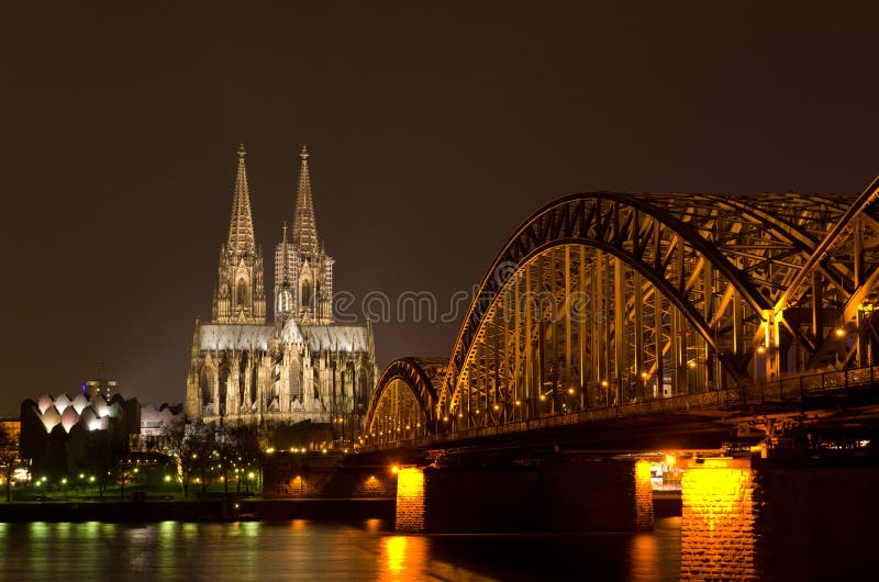 Cologne at night stock image. Image of chapel, historic - 28007151