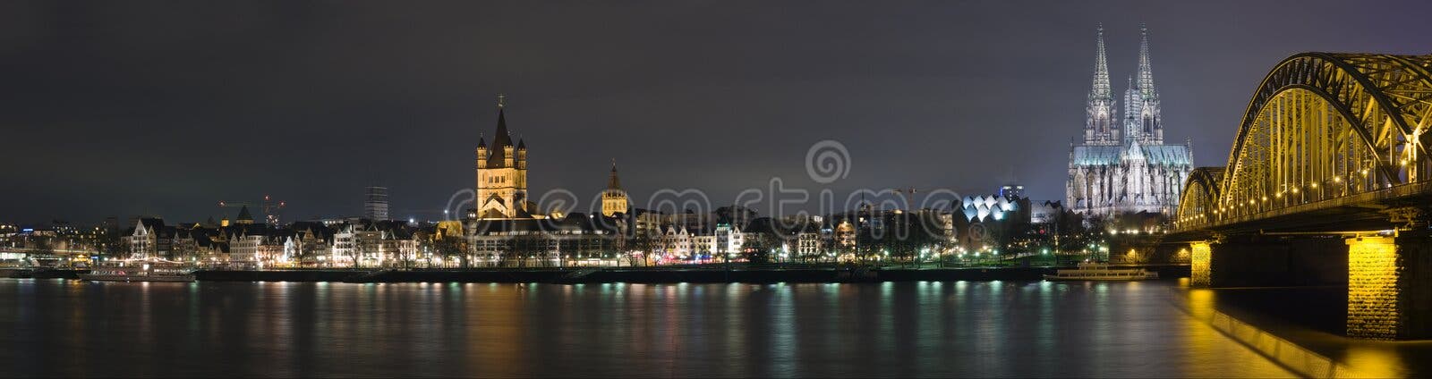 Dom in Cologne at Night Lighting Stock Photo - Image of koln, monument ...