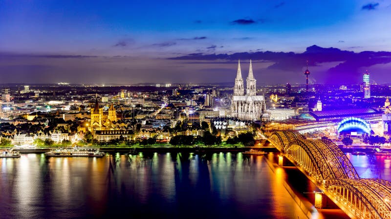 Cologne at night stock photo. Image of heritage, cathedral - 160207064
